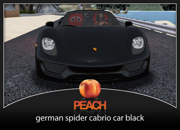 Second Life Marketplace - Peach german spider cabrio car black