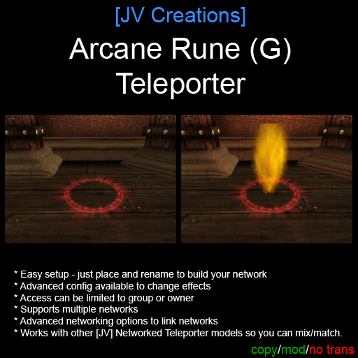 Second Life Marketplace - Arcane Rune (G) Networked Teleporter ...