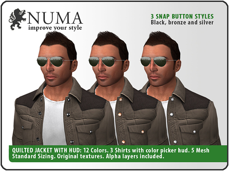 Second Life Marketplace - NUMA / Quilted Jacket with Hud / DEMO