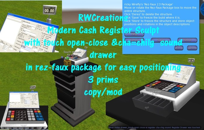 Second Life Marketplace - Modern Store Cash Register Sculpt - touch ...