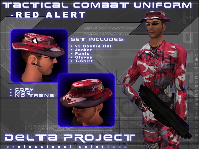 Second Life Marketplace - Tactical Combat Uniform - RED ALERT
