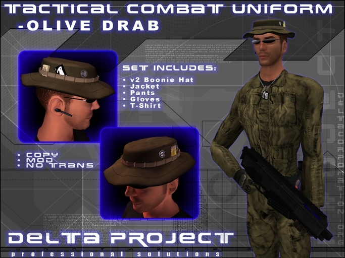 Second Life Marketplace - Tactical Combat Uniform - OLIVE DRAB