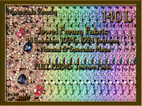 Second Life Marketplace - *Kushi* Jewel Frenzy Ornate Fabric Seamless ...