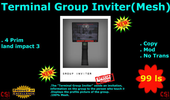 Second Life Marketplace - Terminal Group Inviter(Mesh) (box)
