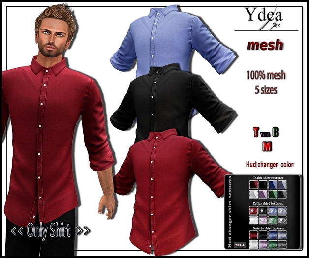 Second Life Marketplace - *Ydea* Shirt men multicolor