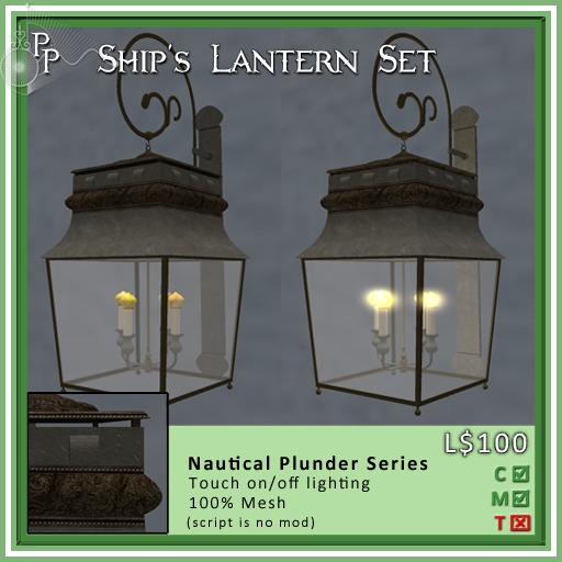 Second Life Marketplace - Nautical Plunder: Ship's Lantern Set