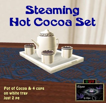 Second Life Marketplace - *EbE* Hot Cocoa Set (white w/trim)