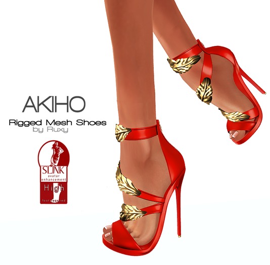 Second Life Marketplace - Ruxy-Akiho Mesh Shoes Red