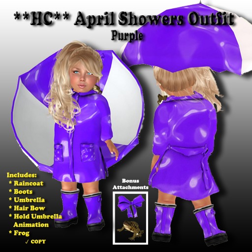Second Life Marketplace - **HC** April Showers Outfit - Purple