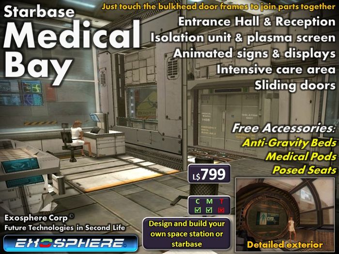 Second Life Marketplace - Starbase Medical Bay [37 prims]
