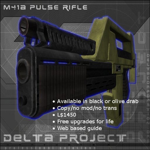 Second Life Marketplace - M41A Pulse Rifle (Olive Drab)