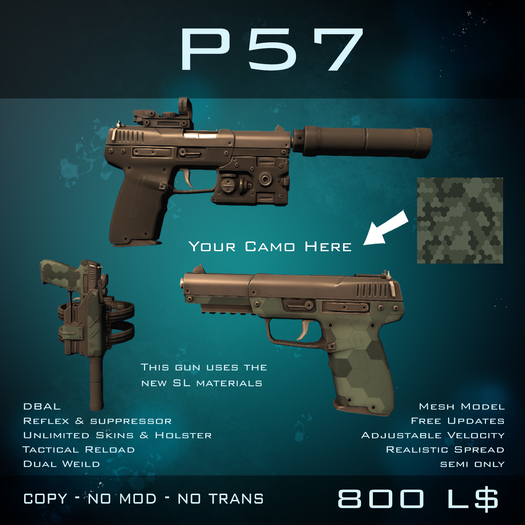 Second Life Marketplace - [BW] P57 - Dual Pistol