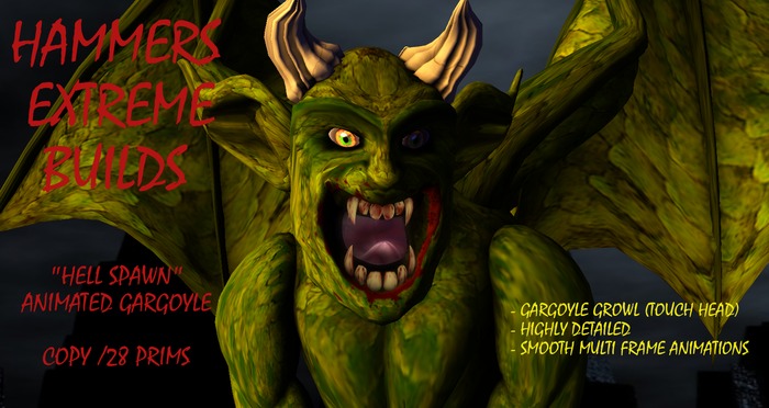 Second Life Marketplace - "HELL SPAWN" ANIMATED GARGOYLE **HXB**