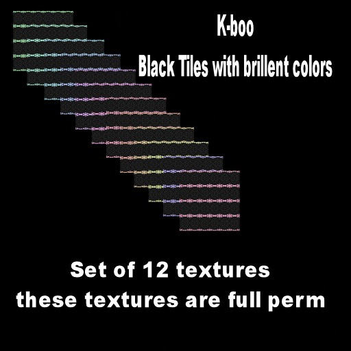 Second Life Marketplace - K-boo black tiles boxed