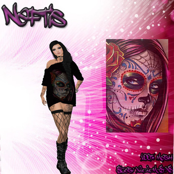 Second Life Marketplace - Neftis Designs- Skull Queen Mini Dress