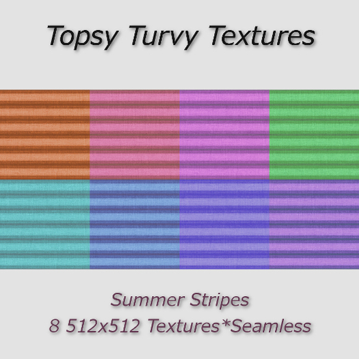 Second Life Marketplace - Topsy Turvy Summer Stripes Textures - Seamless