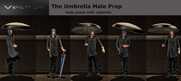 Second Life Marketplace - Vestige The Umbrella Male Prop 1