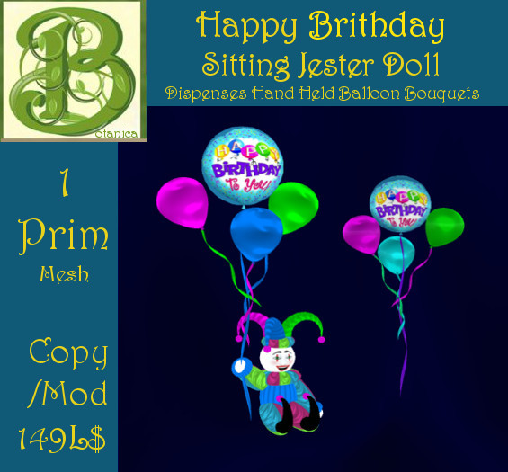Second Life Marketplace - Sting Jester & Happy Birthday Balloons ...
