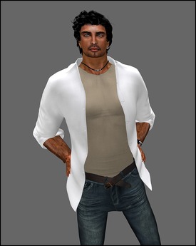 Second Life Marketplace - M-Creations *MESH* Open Shirt & T Eric White ...