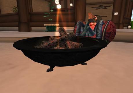 Second Life Marketplace - JUNK by Tez Fire bowl and Bean Bags