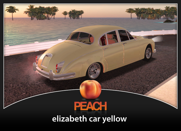 Second Life Marketplace - Peach Jag Elizabeth car yellow