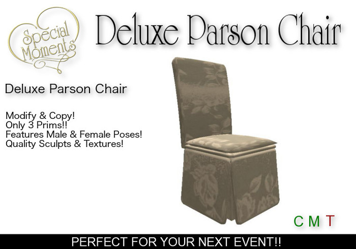 Second Life Marketplace - Parson Chair - Gold Copy!! Only 3 Prims!