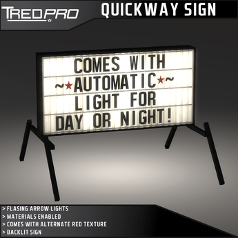 Second Life Marketplace - Tredpro Quickway Sign