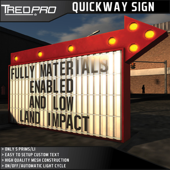 Second Life Marketplace - Tredpro Quickway Sign