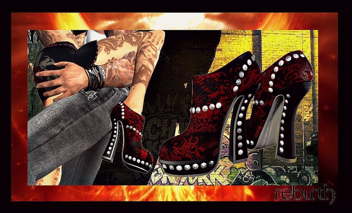 Second Life Marketplace - ReBirth - Foresaken One Diamond Mesh Shoes