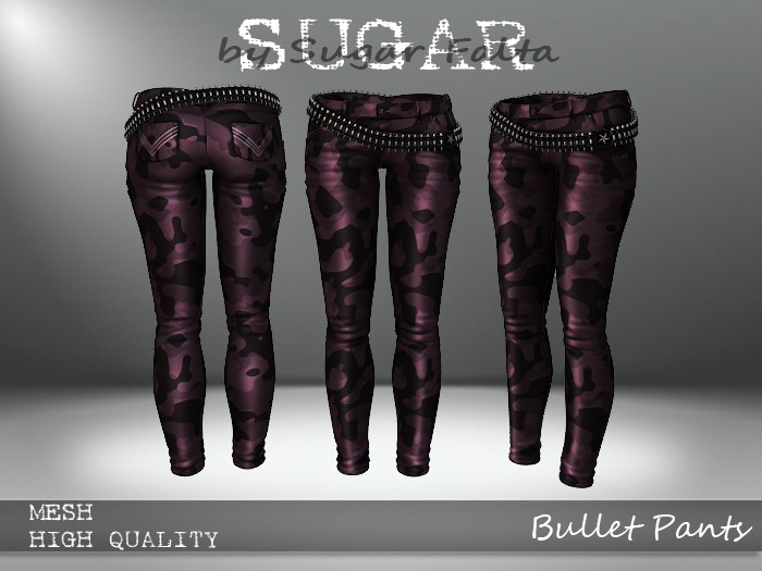 Second Life Marketplace - SUGAR - Bullet Pants - PINK CAMO