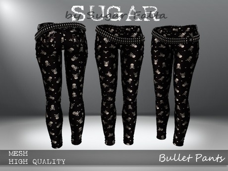 Second Life Marketplace - SUGAR - Bullet Pants - STARS N SKULLS