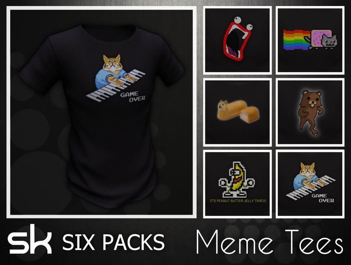 Second Life Marketplace - .:SK:. Male Mesh T-Shirt - Memes 6-Pack