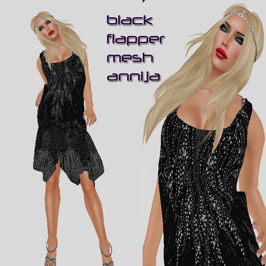 Second Life Marketplace Black Flapper Dress