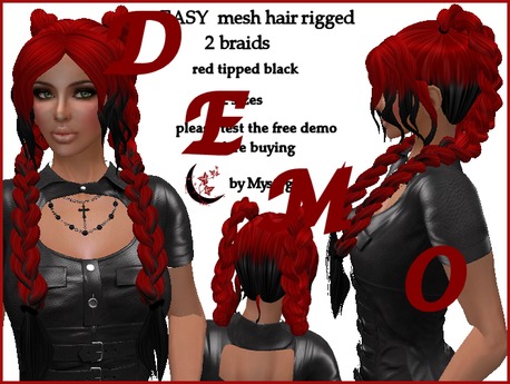 Second Life Marketplace - DEMO free Easy mesh hair rigged brown and red ...