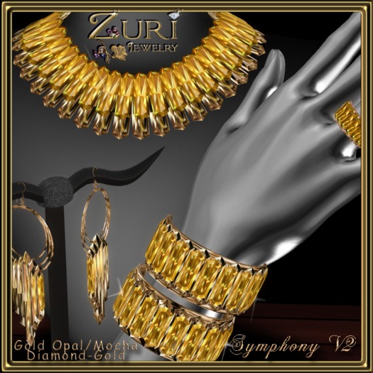 Second Life Marketplace - Zuri Rayna's Symphony Crystal V2~Gold Opal ...