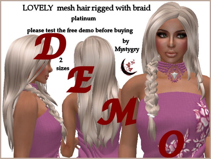 Second Life Marketplace - DEMO free Lovely mesh hair rigged with braid ...