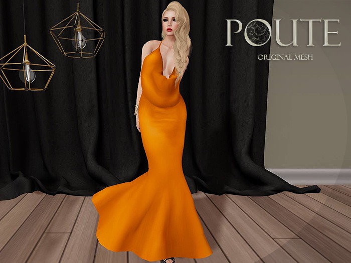 Second Life Marketplace - Poute- Harlow Gown- Orange