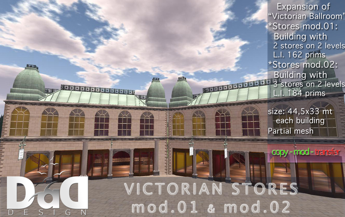 Second Life Marketplace - Victorian Stores mod. 01 & mod. 02 - expansion