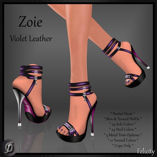 Second Life Marketplace - Shoes - *Felicity* Zoie Stilettos - Violet ...
