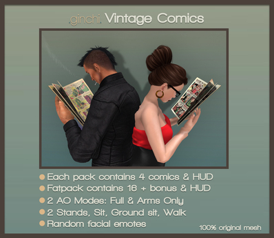 Second Life Marketplace - .ginchi. Vintage Comic Pack #1 with AO