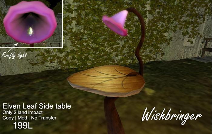 Second Life Marketplace - {WB} Elven Leaf Sidetable package