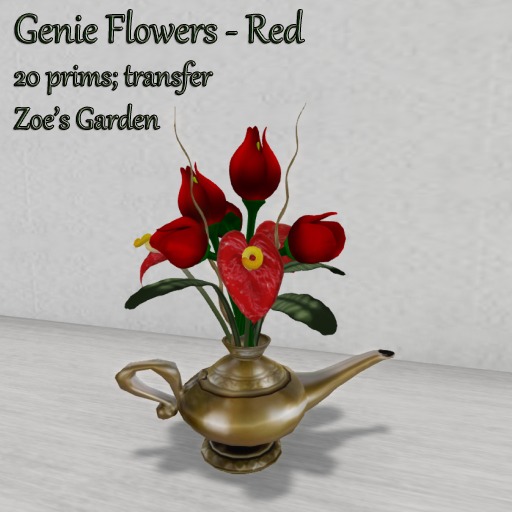 Second Life Marketplace - *ZG* Genie Flowers - Red