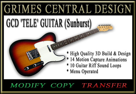 Second Life Marketplace - Electric Guitar Sunburst Telecaster
