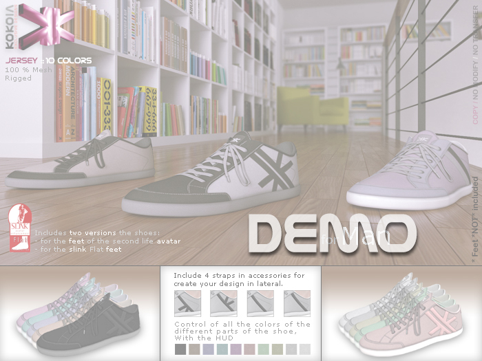 Second Life Marketplace - DEMO :: Jersey (Man) :: Shoes :: 10 Colors ...