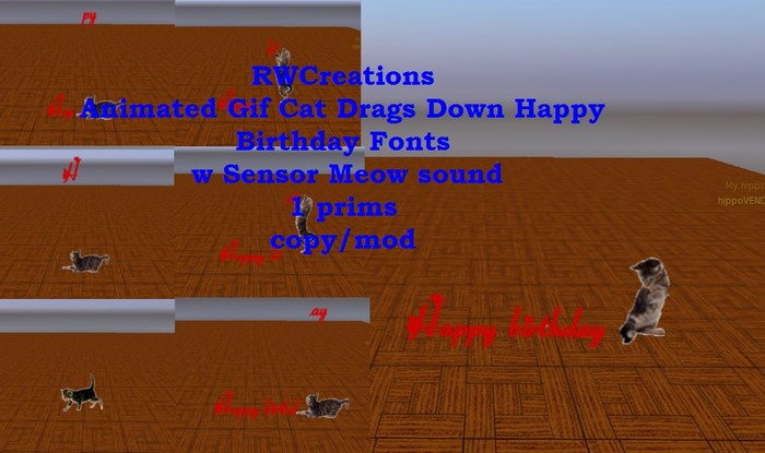 Second Life Marketplace - Animated Gif Kitty Cat kitten Drags Down ...