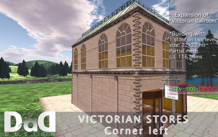 Second Life Marketplace - Victorian Stores Corner Left - expansion