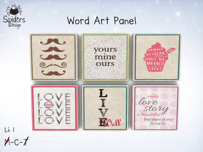 Second Life Marketplace - Word Art Panel