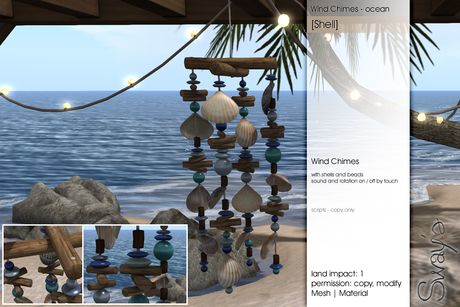 Second Life Marketplace - Sway's [Shells] Wind Chimes - ocean