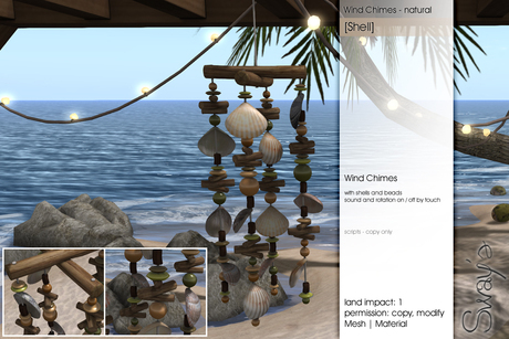 Second Life Marketplace - Sway's [Shells] Wind Chimes - natural