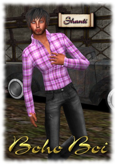 Second Life Marketplace - Shanti Boho Boi Soft Plaid Outfit MESH v1.2gb